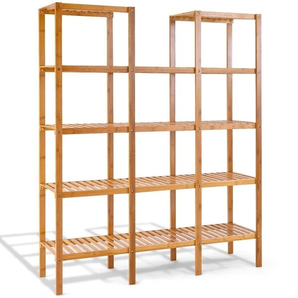Bamboo Wood 4 Shelf Bookcase Plant Stand Shelving Unit 45.5 x 12.5 x 55.5 L x W x H On Sale Bed Bath Beyond 29063696