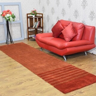 Hand Knotted Loom Silk Mix RunnerArea Rug Contemporary Rust LSM909 - 2 ...