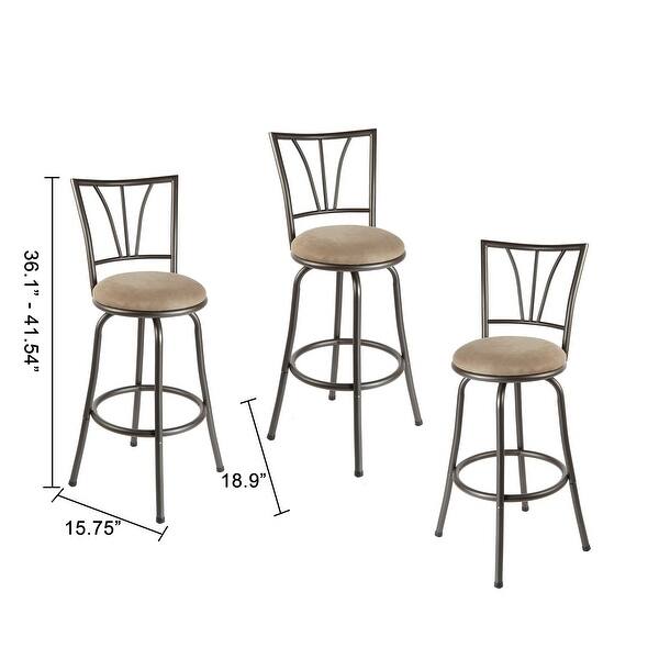 Stetson Adjustable Height Swivel Metal Bar Stools (Set of 3 ...