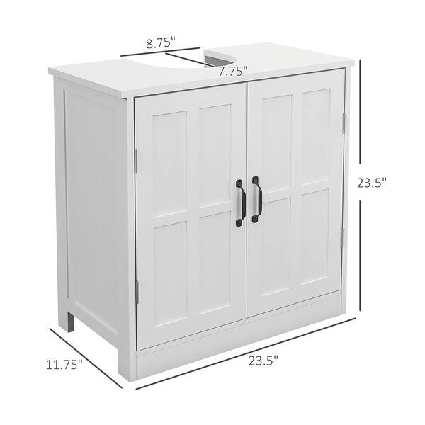 Bathroom Wood Pedestal Sink Cabinet with Adjustable Shelf (No Sink ...