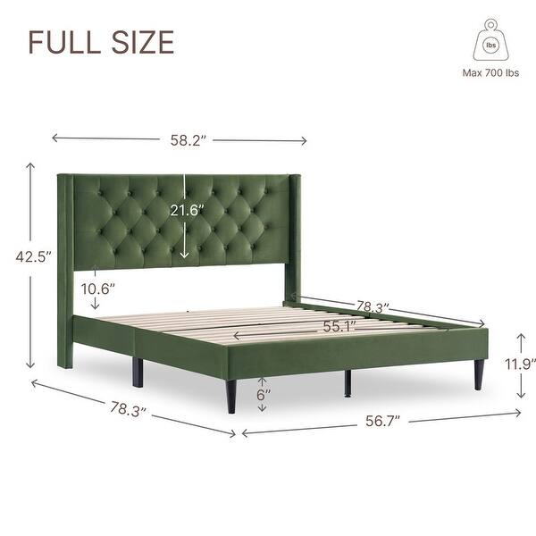 Eleanor Upholstered Platform Bed Frame with Vertical Stripe Headboard ...