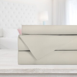 Solid 4 Piece Double Ivory Sheet Set - Bed Bath & Beyond - 33932685