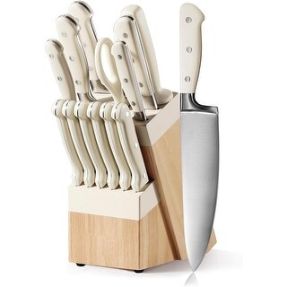 Kitchen Knife with Knife Block, Stainless Steel Blades, Incredibly ...