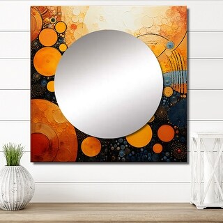 Designart "Fiery Fusion III" Abstract Collages Wall Mirror - Abstract ...