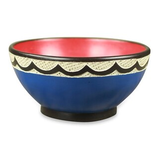 Novica Handmade Asanka Blue Wood Centerpiece - Bed Bath & Beyond - 37904681