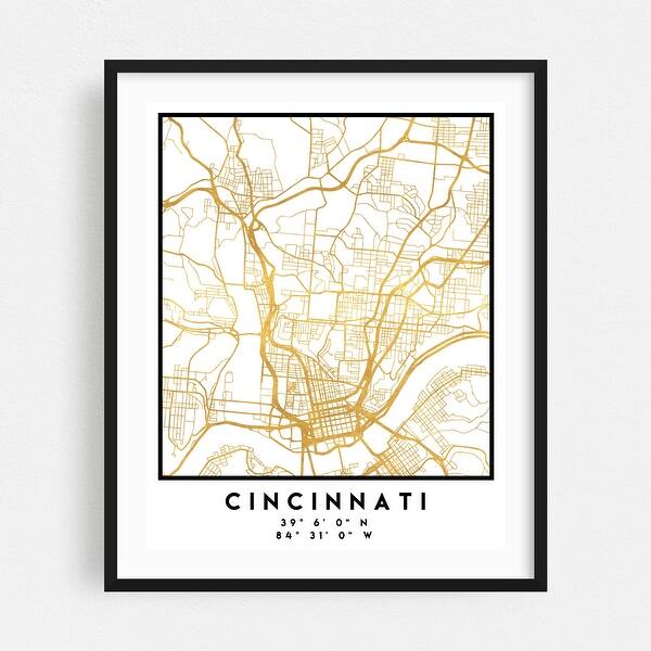 Cincinnati Ohio Cincinnati Street Map Maps Minimal Art Print/Poster ...