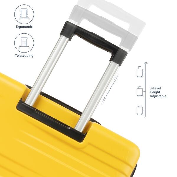 Yellow 3 Piece Trunk Suitcase Adjustable Telescoping Handle Camp Trunks ...