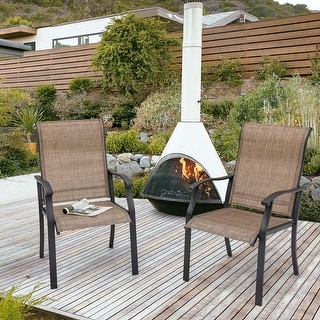Nuu Garden Textilene Outdoor Chair Set, Powder-coated Metal Frame, Set ...
