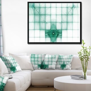 Designart "Light Blue Bat on Radar Screen" Abstract Framed Canvas Art ...