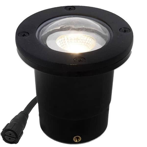 12V Composite In Ground Well Light w/ Open Face Brass Cover - Bed Bath ...