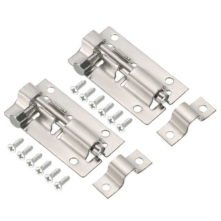 2Pcs Door Barrel Bolt Latch 2 Inch, Stainless Steel Security Latch ...