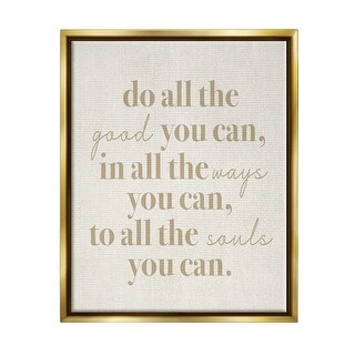 Stupell Motivational Doing Good Phrase Framed Floater Canvas Wall Art ...