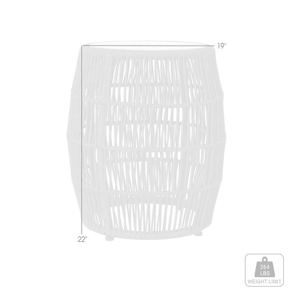 Emory Modern Rope and Stone Indoor Outdoor Garden Stool Side Table ...