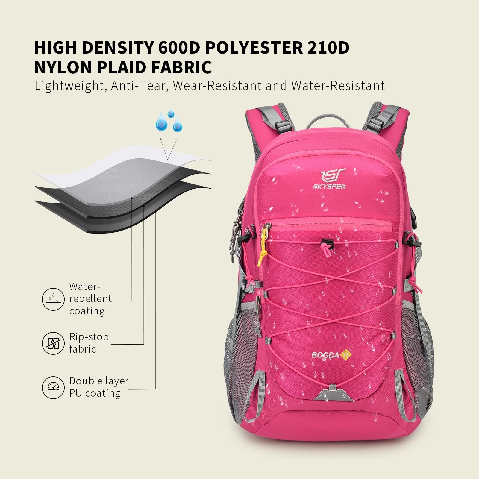 pink camping backpack