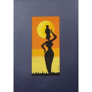 Novica Handmade Night Pot Signed Painting Of A Woman With A Jar - Bed ...