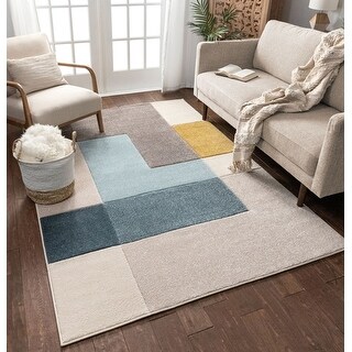 Well Woven Ruby Constance Mid-Century Modern Geometric Area Rug - 5'3 ...