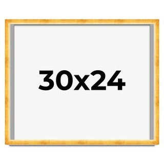 30x24 Shadow Box Frame Gold | 1.625 Inches Deep Real Wood Traditional ...