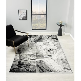 Kimberly Collection Dark Grey Abstract Square Area Rug - Bed Bath ...