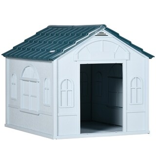 Plastic Dog House with Air Ventilation and Water-Resistant Roof for ...