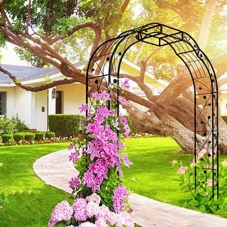 Metal Garden Arch "W74.4 x H98.4" Garden Arbor Trellis Climbing Plants ...