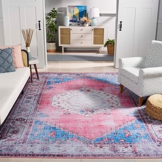 SAFAVIEH Serapi Machine Washable Fiorenza Shabby Chic Distressed Rug ...