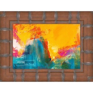 36x26 Bamboo Walnut Complete Wood Picture Frame with UV Acrylic, Foam ...