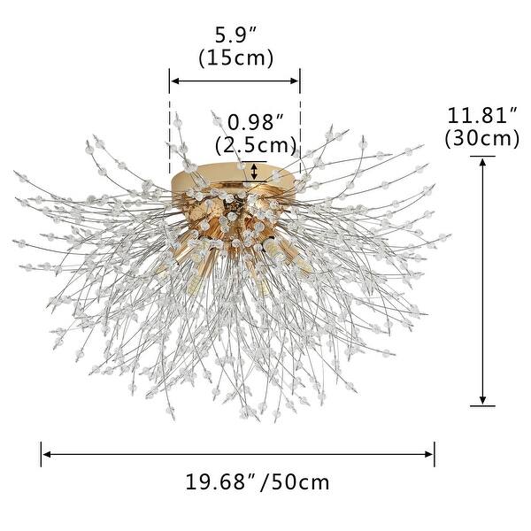Modern Romantic Crystal Dandelion Deisgn Flush Mount Lighting Fixture ...