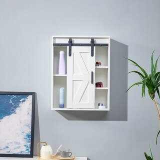 5-layer Wood wall-mounted storage cabinet, with adjustable door - Bed ...