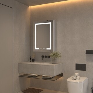 Lighted Medicine Cabinet 24 x 32 Inch, Recessed or Surface led Medicine ...