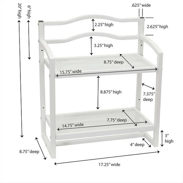 Household Essentials 2-Tier Metal Wall Mount Bathroom Storage Rack - 8. ...