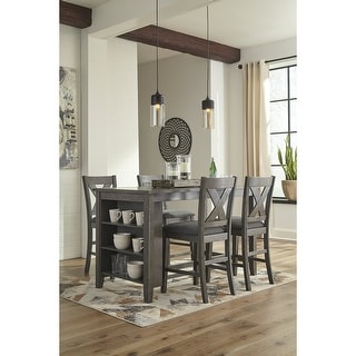 Signature Design by Ashley Caitbrook Gray 5-Piece Counter Height Dining ...