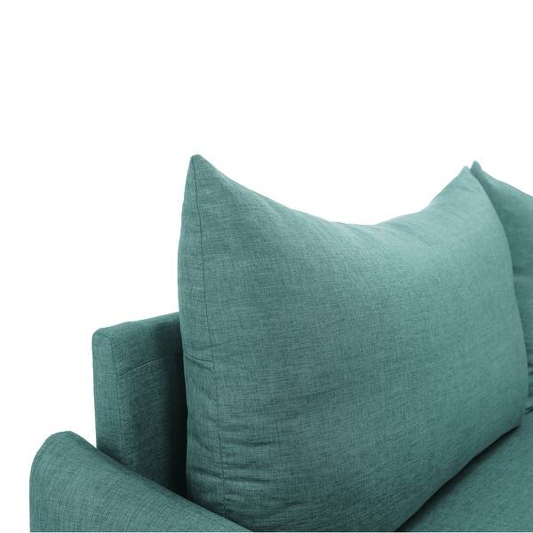 Light Green Straight Row Sleeper Loveseat Recessed Arms Sofa Bed - Bed ...