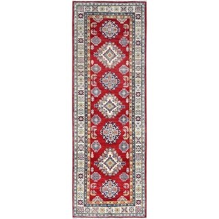 Shahbanu Rugs Fire Brick Red With Geometric Elements Kazak Densely ...