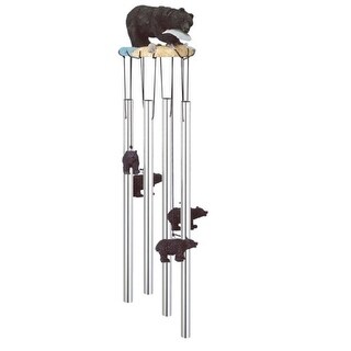 Q-Max 23" Long Black Bear Round Top Wind Chime - Bed Bath & Beyond ...
