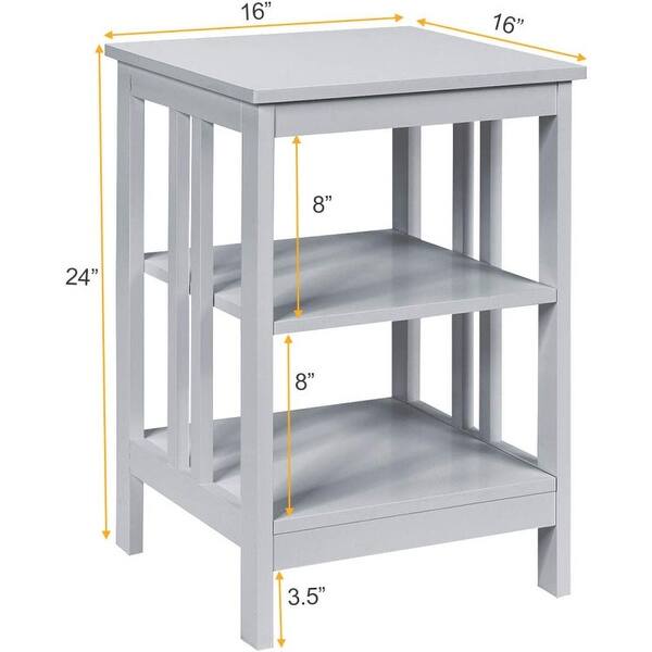 3-Tier Side Table with Baffles and Round Corners - Bed Bath & Beyond ...