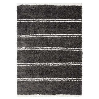 Yara Charcoal Grey And Ivory Shag Rug - Bed Bath & Beyond - 40313681