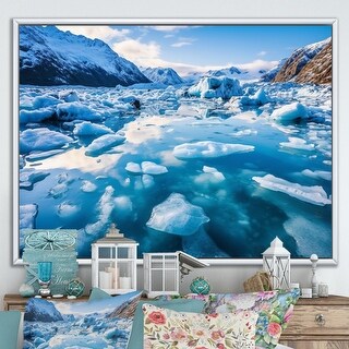 Designart "Breathtaking Glaciers In Alaska I" Alaska Framed Wall Decor ...