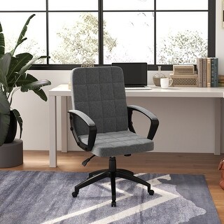 Mid Back Fabric Swivel Office Chair with Adjustable Height - Bed Bath ...