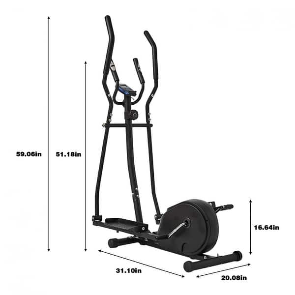 Adjustable Magnetic Elliptical Trainer with LCD Monitor and Sensors ...