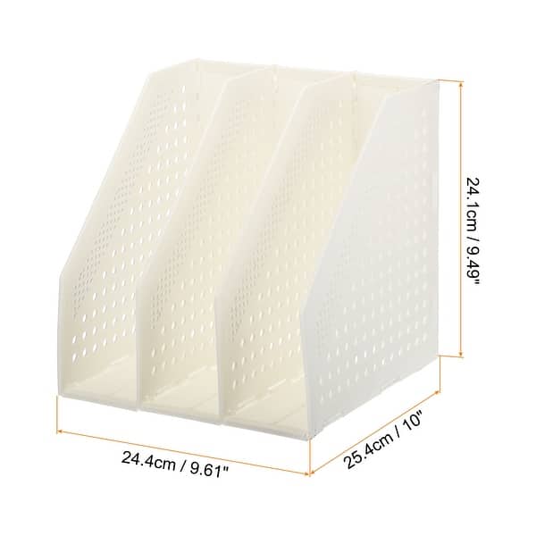 Collapsible Magazine File Holder, 3 Compartment Desktop Organizer - 3 ...