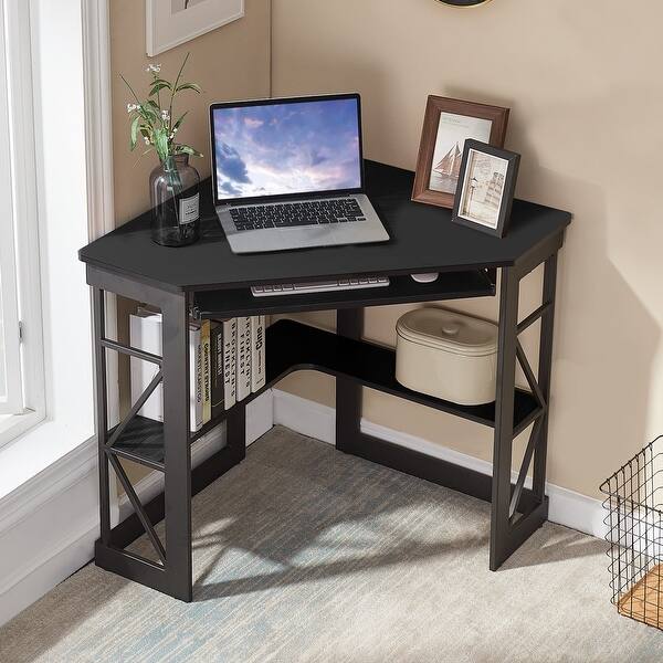 VECELO Triangle Corner Desk, Office/Computer/Writing Desk for Student ...