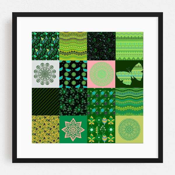 Patchwork Collage Leaf Pattern Patterns Symmetry Art Print/Poster - Bed ...