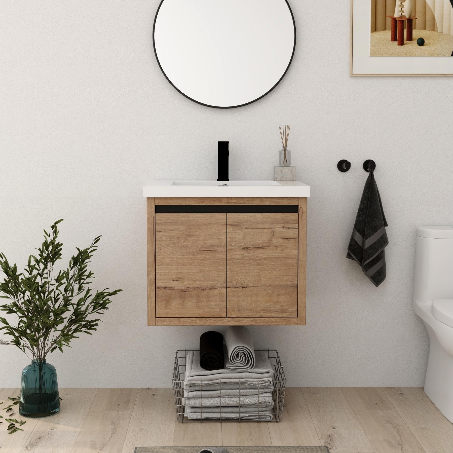Bathroom Vanity With Sink In 24/30/36 Inch, Floating Bathroom Vanity ...