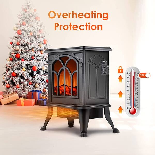 Electric Fireplace Heater Infrared Space Heater with 3D Flame Effect ...