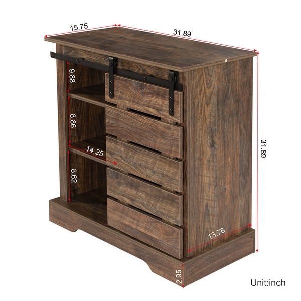 Locker with sliding doors wood accent chest kitchen buffet with ...