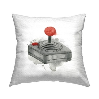 Stupell Vintage Game Controller Joystick Printed Outdoor Throw Pillow ...