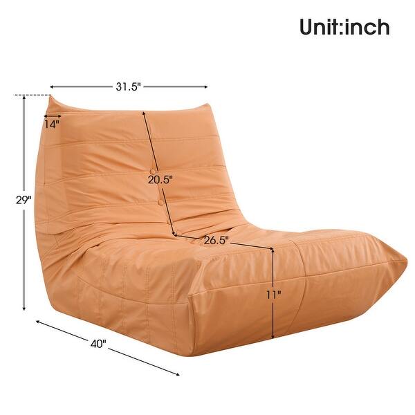 Grondin Technical Leather Floor Lazy Sofa Single-Seat Lounge Chair ...