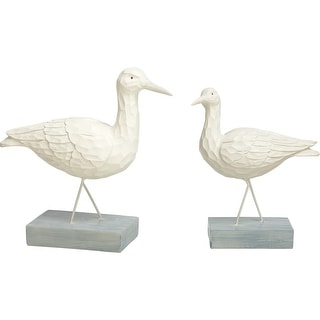 Transpac Resin 10 in. White Spring Shore Birds Set of 2 - Bed Bath ...