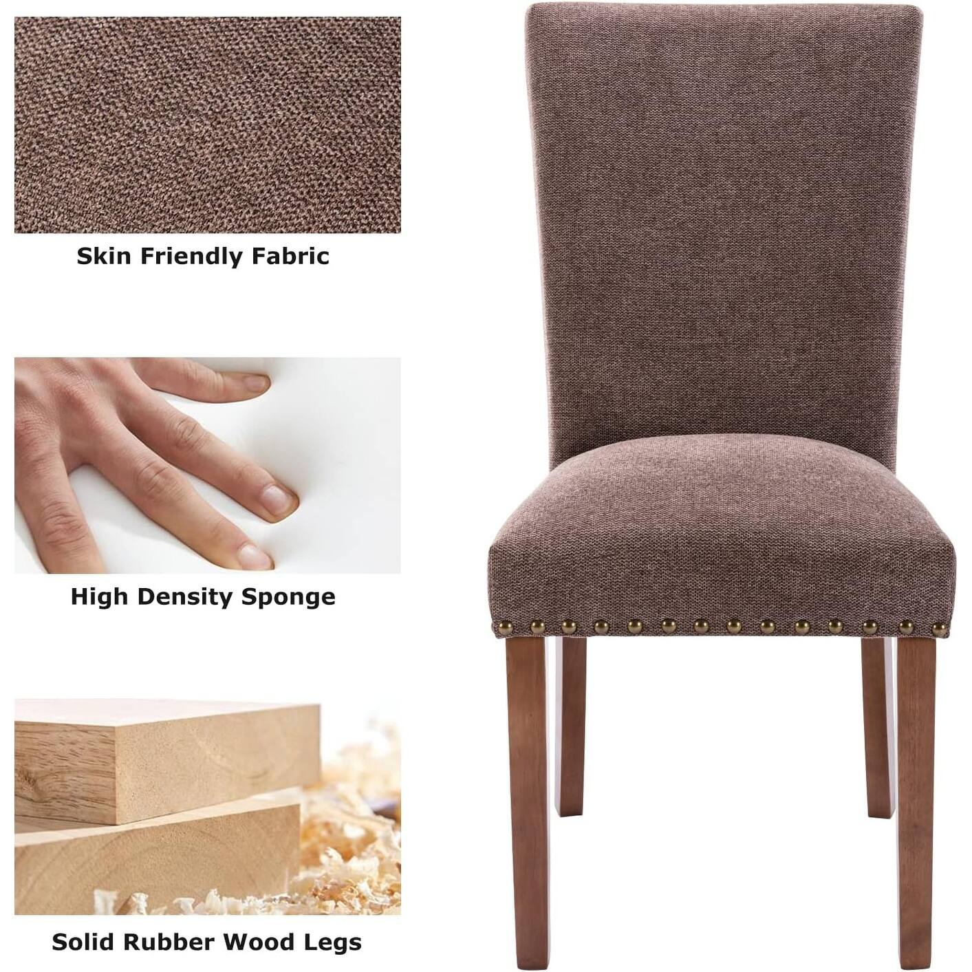 Upholstered Parsons Dining Chairs Set Of 2 4 6 Fabric Dining Room