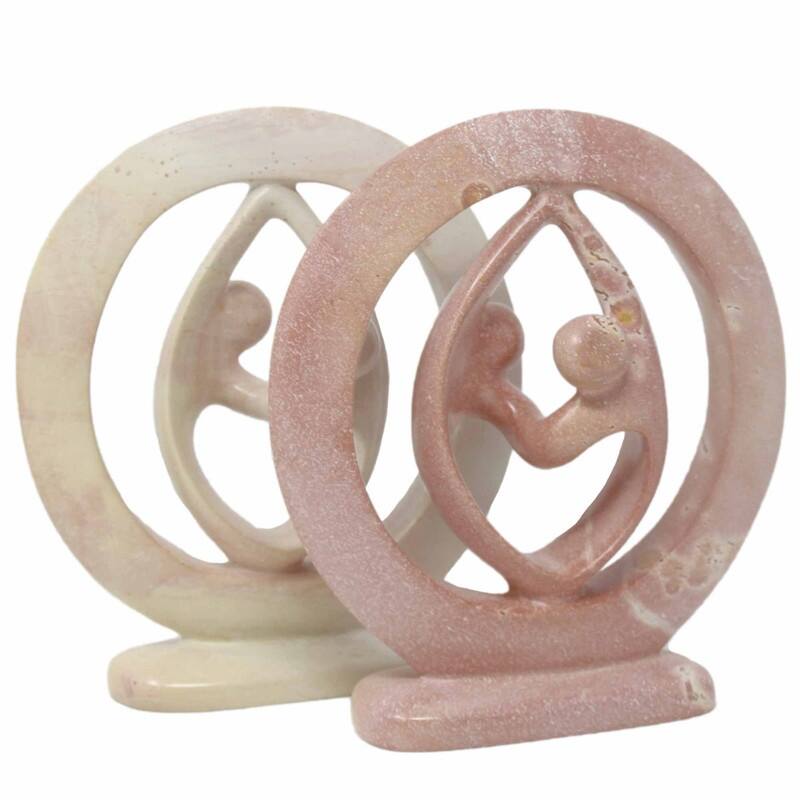 Handmade Lovers Embrace Soapstone Statue (Kenya) - Overstock - 7463470